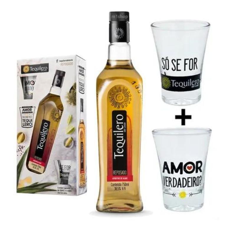 Kit Presente Tequila Gold Tequileiro 750ml + 2 Copo Shot - Tequila ...