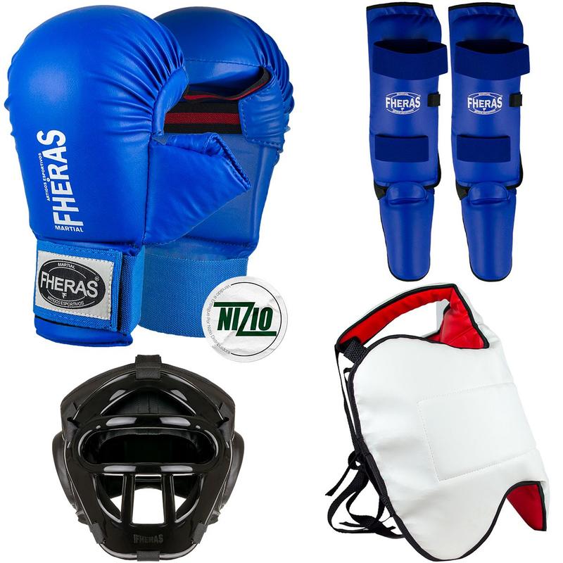 Kit PRO Completo De Karatê Luva Caneleira Colete Capacete - Fheras ...