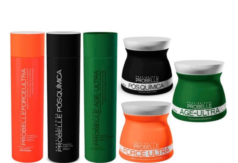 Kit Probelle 3 Shampoos + Máscaras 250G ( force, Age e Pós) - Kit de ...