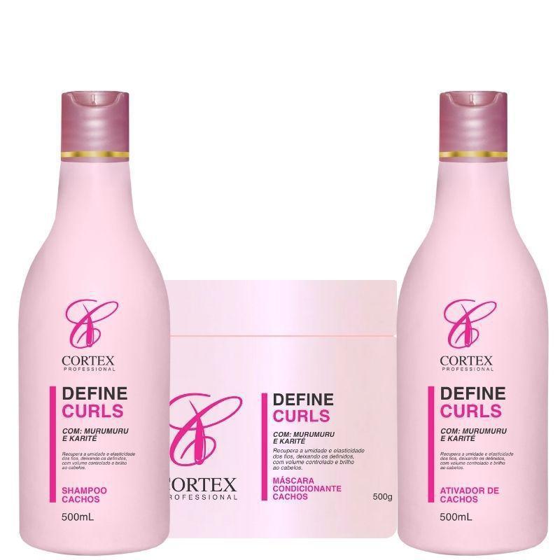 Kit profissional Cabelos Cacheados Shampoo Máscara e Ativador 500ml ...