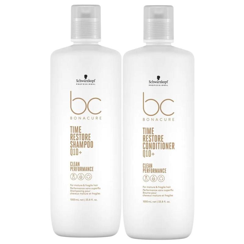 Kit Profissional Time Restore Q10+ Bc Clean Schwarzkopf 2x1l - Kit de Tratamento para Cabelos ...
