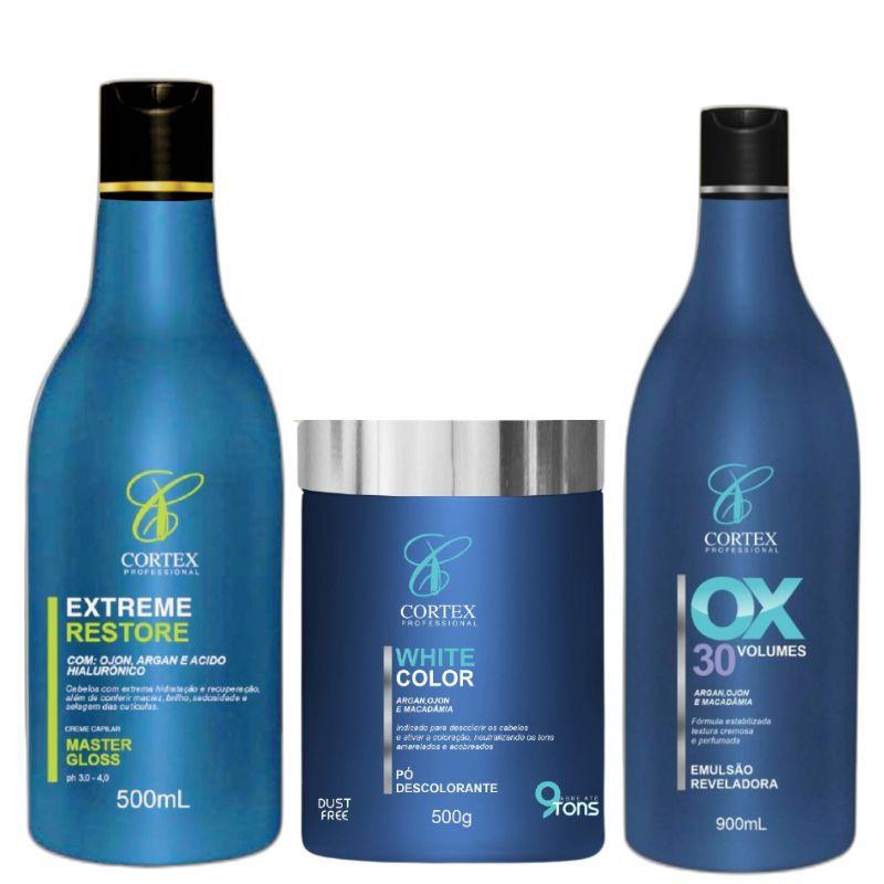 kit Progressiva Para cabelos loiros e coloridos + Pó descolorante + Ox ...