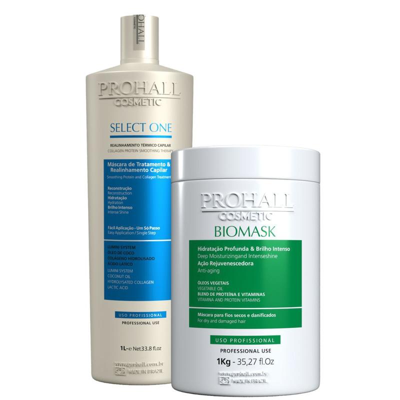 Kit Prohall Progressiva Select One 1L + Máscara Biomask 1kg ...