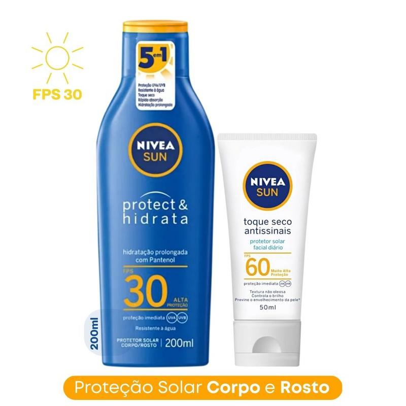 Kit Protetor Solar Corporal Hidratante 200ml FPS 30 + Filtro Solar ...