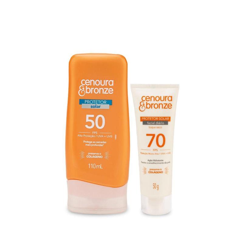 Kit Protetor Solar Facial Cenoura E Bronze Fps70 + Protetor Solar ...