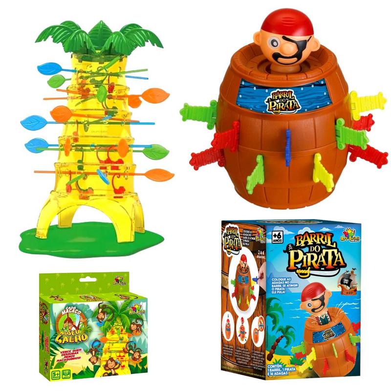 Kit Pula Pirata Pula Macaco 2 Jogos Brinquedos Infantil Criança Jogo ...