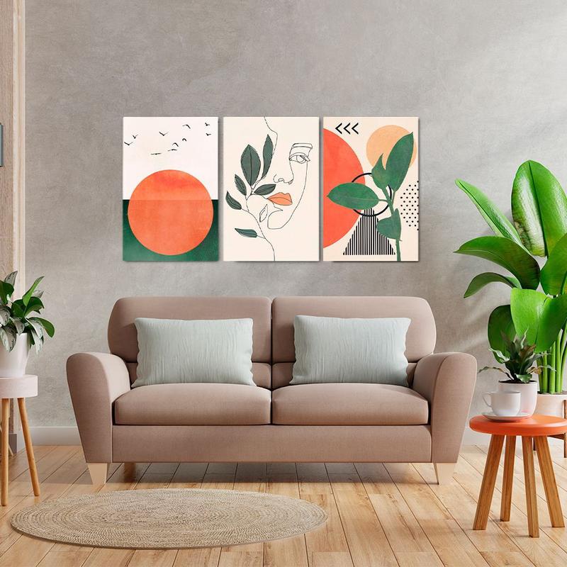 Kit quadros arte moderna Boho escandinavo. impressão em alta resolução ...