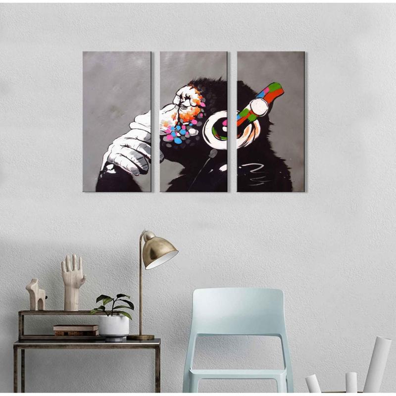 Kit Quadros Decorativos Macaco Musico Colorido - Arte quadro - Quadro ...