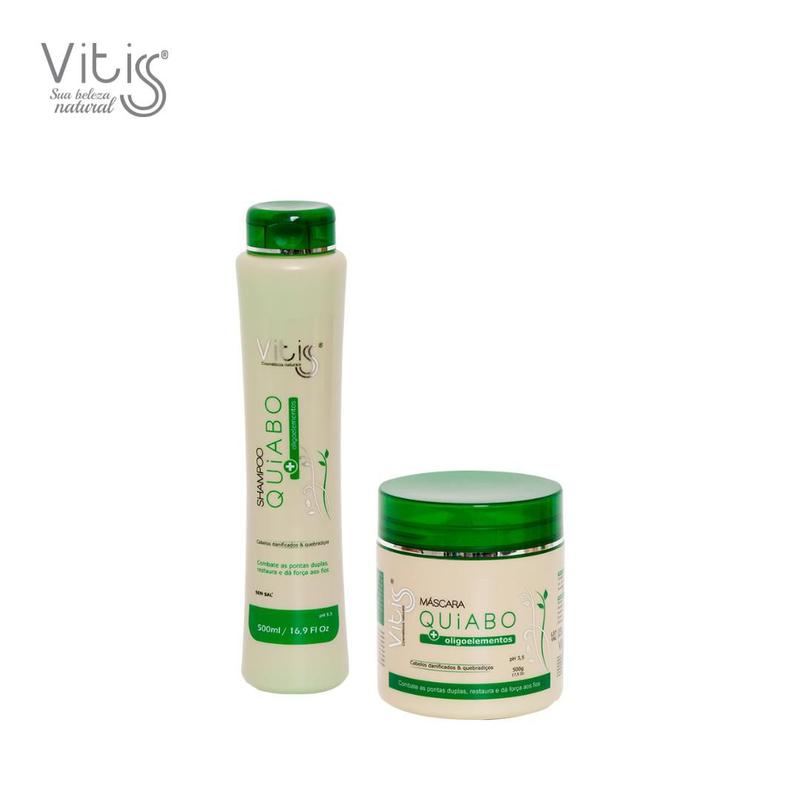 Kit Quiabo Shampoo 500 ml + Máscara 500 g - Vitiss Cosméticos - Shampoo ...