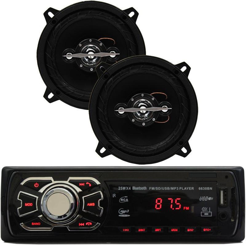 Kit Radio Bluetooth + Par Auto Falante 5 Polegadas Universal - FIRST ...
