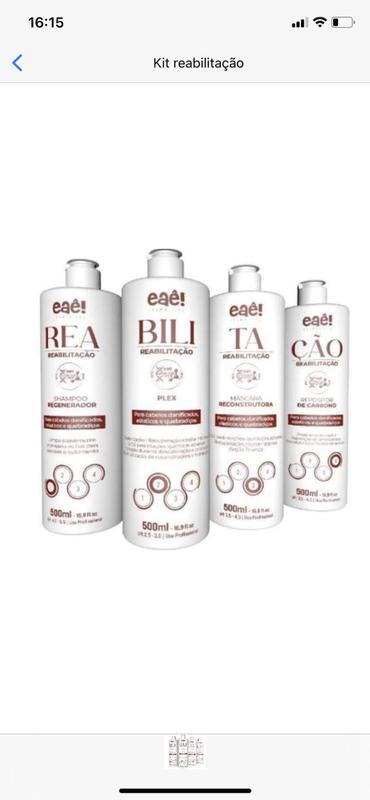 Kit reabilitação (shampoo regenerador +plex+máscara reconstrutora ...