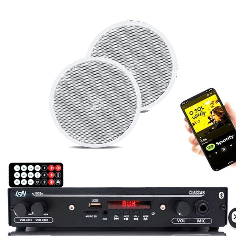 Kit Receiver Slim 1002bt Leson 2 arandelas 70w Leson - Megafone ...