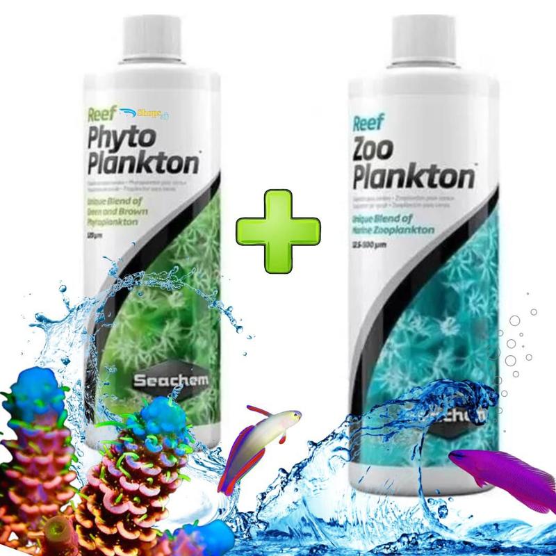 Kit Reef Phytoplankton Seachem 500ml + Reef Zoplankton 500ml - Peixes ...