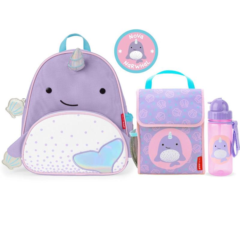 Kit Refeição Trio Escolar Baleia Narval Com Mochila Skip Hop - Mochila ...