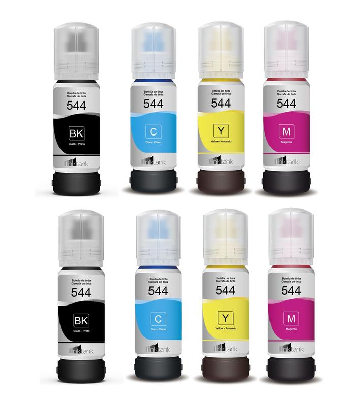 Kit Refil 8 Tinta Preta T544 L3210 3150 L3250 L3160 L5290 - InkTank ...