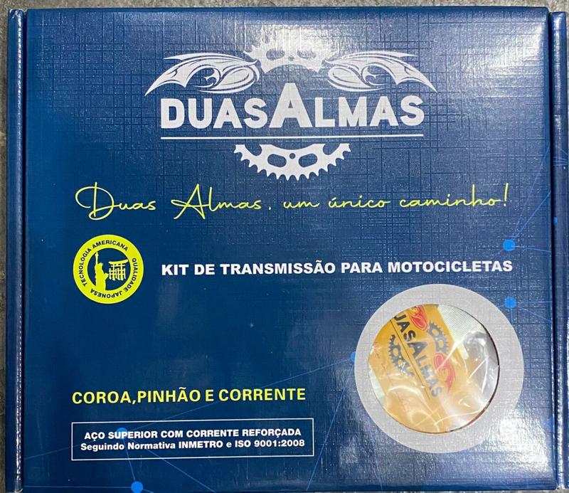 Kit relação corrente/ coroa/ pião - DUAS ALMAS - Kit Relação para Moto ...