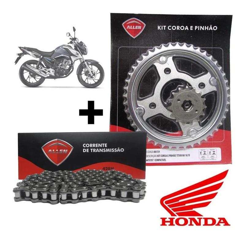 Kit Relação Transmissão Moto Honda 160 Fan Titan S/Ret ALLEN ...
