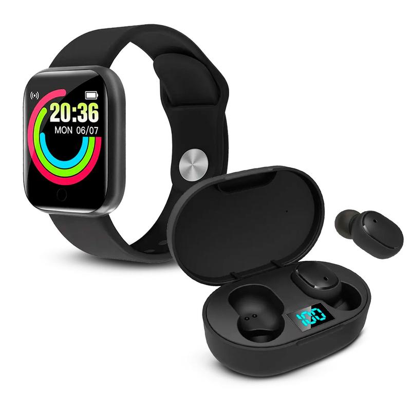 Kit Relógio Inteligente Digital Smartwatch + Fone Bluetooth ...