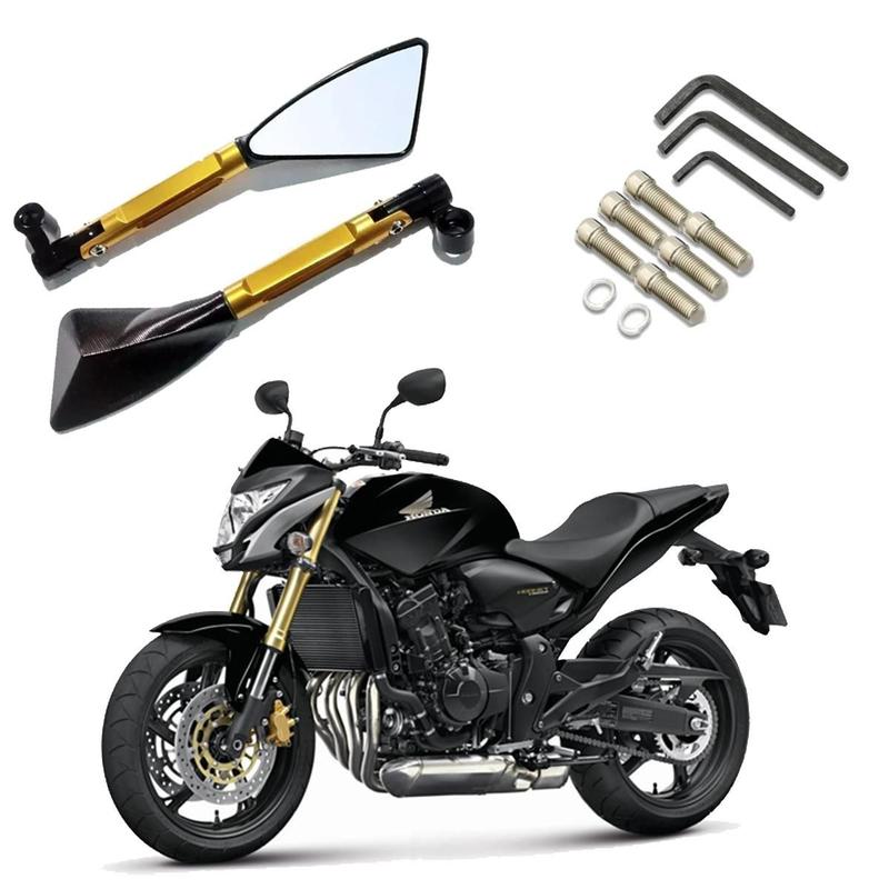 Kit Retrovisor Triangular Esportivo R08 Dourado para Moto Honda CB 600 ...