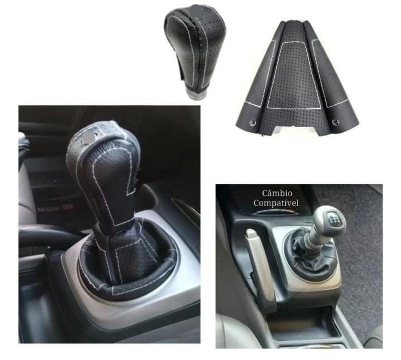 Kit Revestimento Couro Capa Manopla Câmbio e Coifa Manual Honda New ...