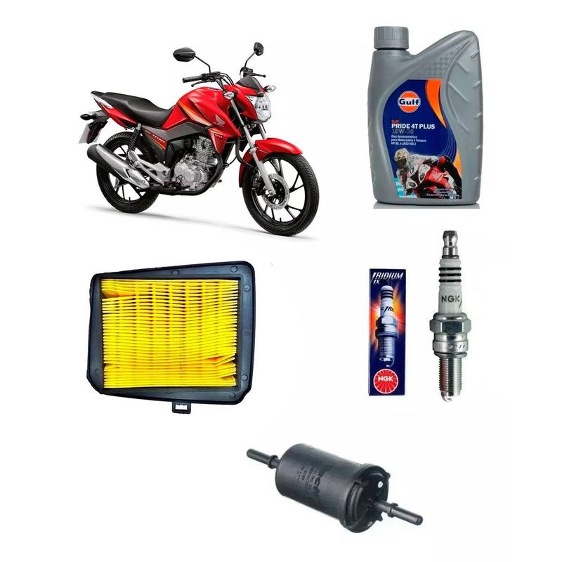 Kit Revisão Titan 160 Fan 160 filtros vela iridium oleo gulf - Filtro ...