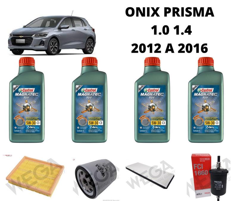 Kit revisão troca de oleo onix prisma 1.0 1.4 2012 a 2016 - CASTROL ...