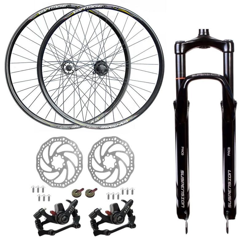 Kit Roda + Freio A Disco + Suspensão Paco - Preto/Amarelo - Bicicleta ...