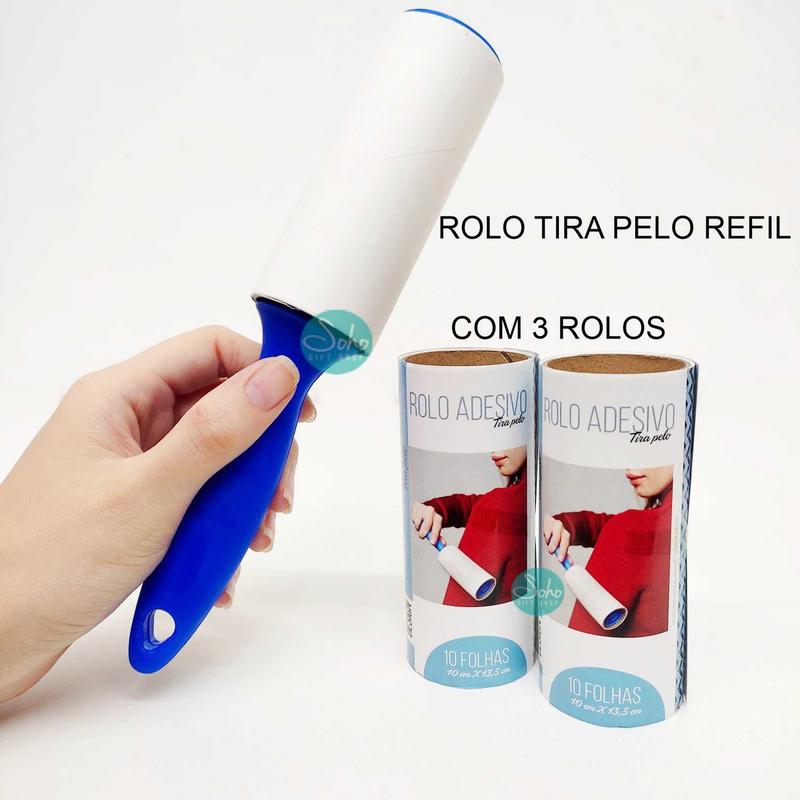 Kit Rolo Adesivo Tira Pelos Roupas c/Refil 10 Folhas Sortido - Tokyo ...