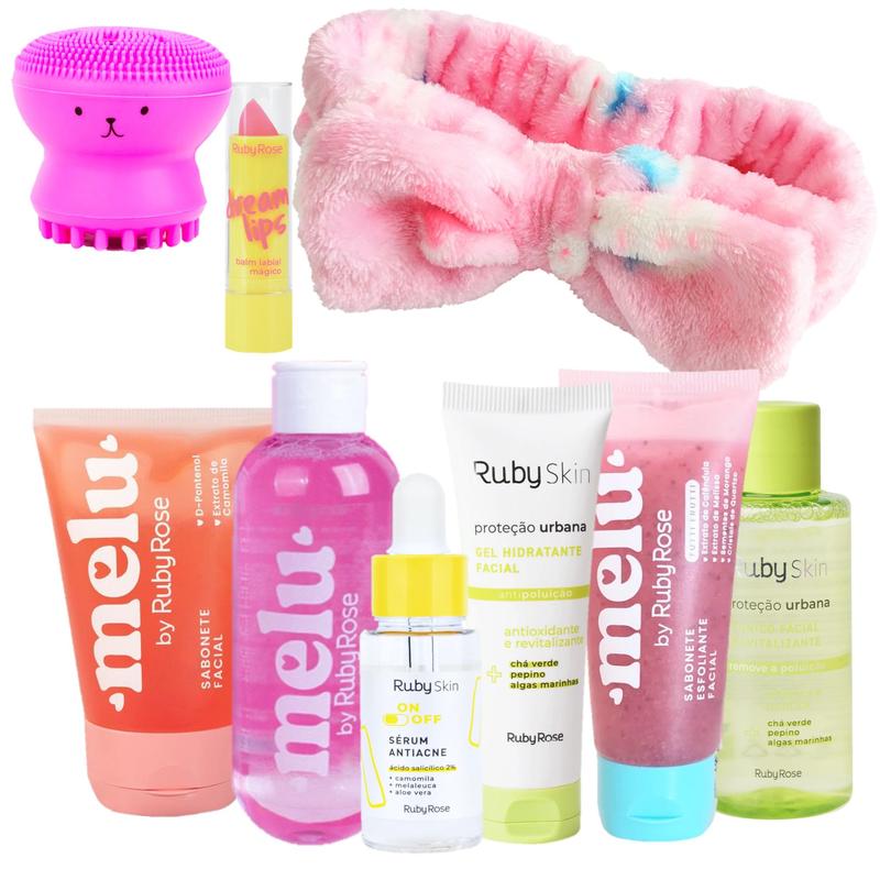 Kit Ruby Skin Proteção Urbana Ruby Rose c/ Esponja Facial + Hidratante ...