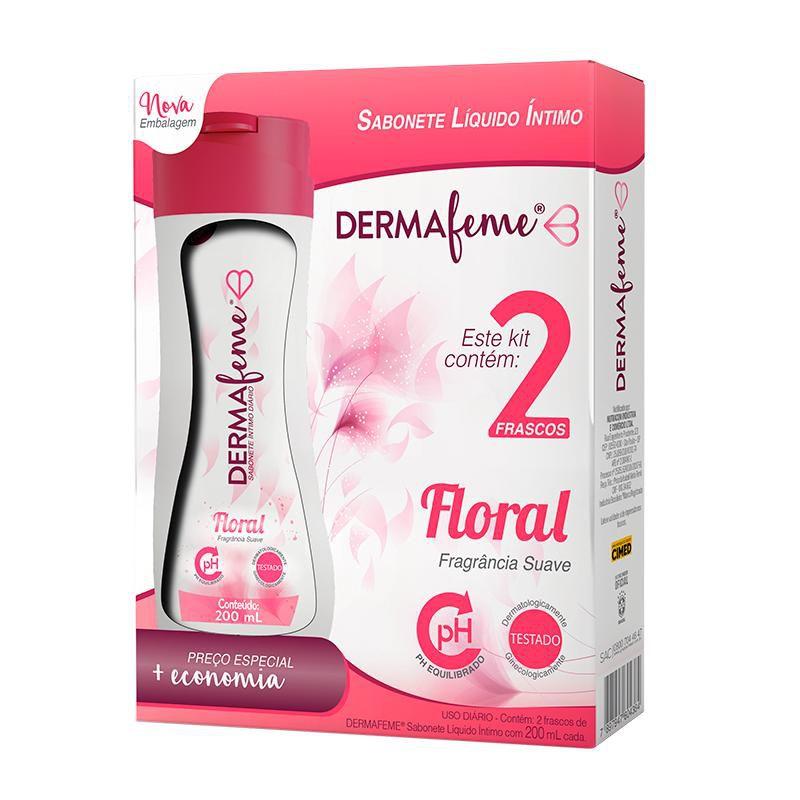 Kit Sabonete Íntimo Dermafeme Floral 2 Unidades 200ml Cada - Sabonete ...