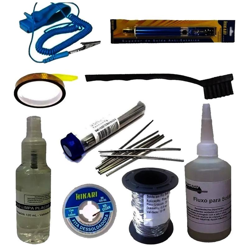Kit Salva Chip Malha Dessolda Fluxo Solda Kapton Sugador - Kit ...
