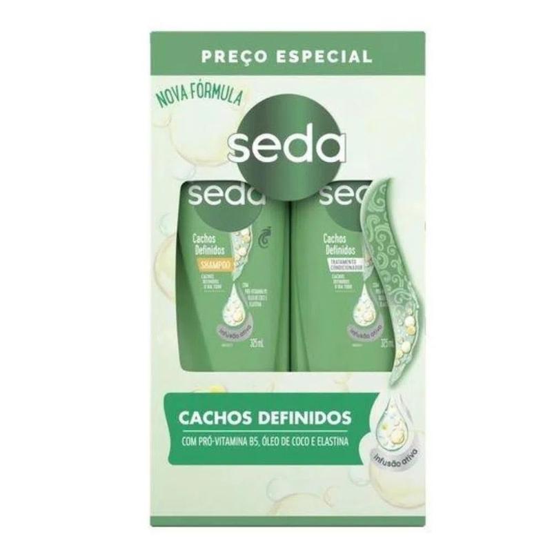Kit Seda Shampoo e Condicionador Cachos Definidos 325ml - Kit Shampoo e ...