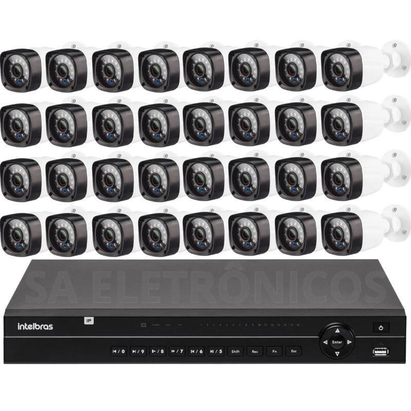 Kit Segurança Dvr 32 Canais Intelbras 1232 Mhdx 32 Cameras - Gravador ...