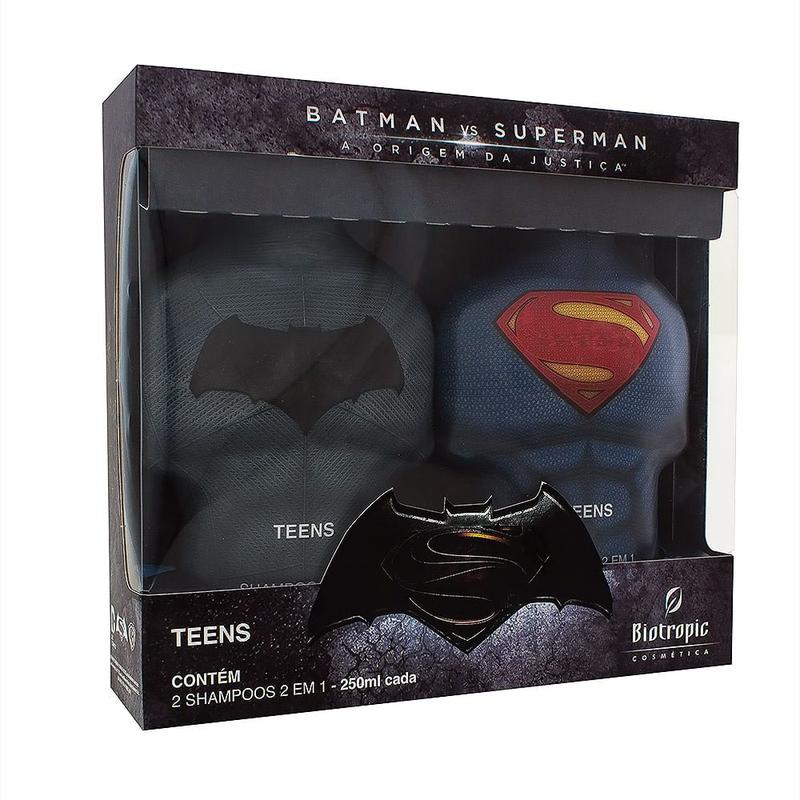 kit Shampoo 2 em 1 Infantil Batman X Superman com 2 Unidades 250ml cada ...