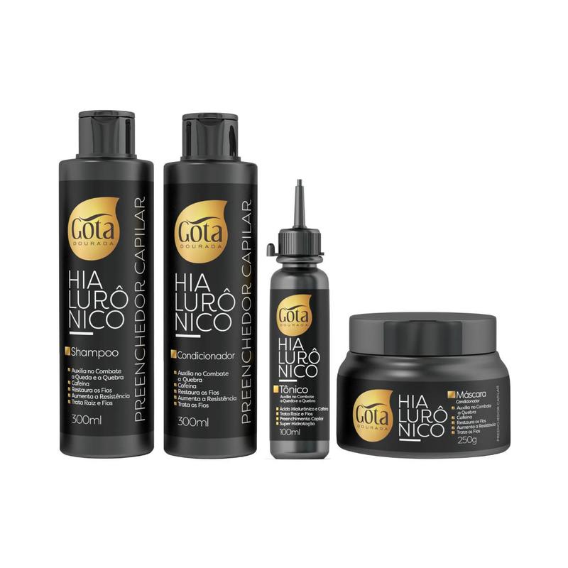 Kit Shampoo Condi Mascara Tonico Hialuronico Preenchedor - Gota Dourada ...