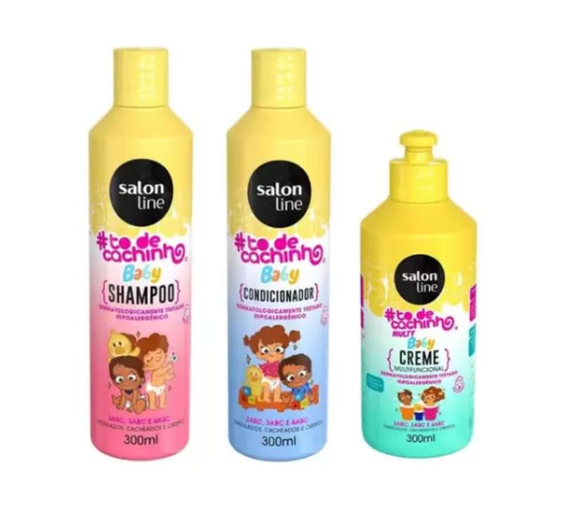 Kit Shampoo, Condicionador E Creme - Baby To De Cachinho - Salon Line ...