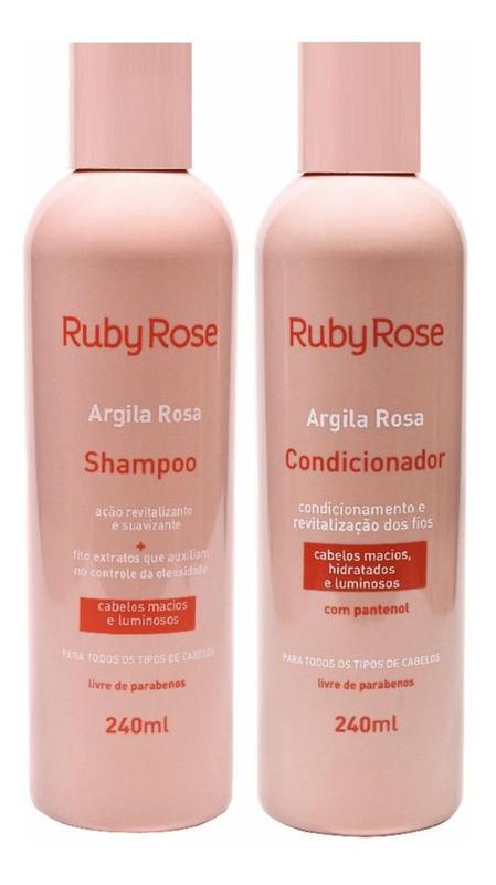 Kit Shampoo+Condicionador Ruby Rose Argila Rosa 240Ml - Kit Shampoo e ...