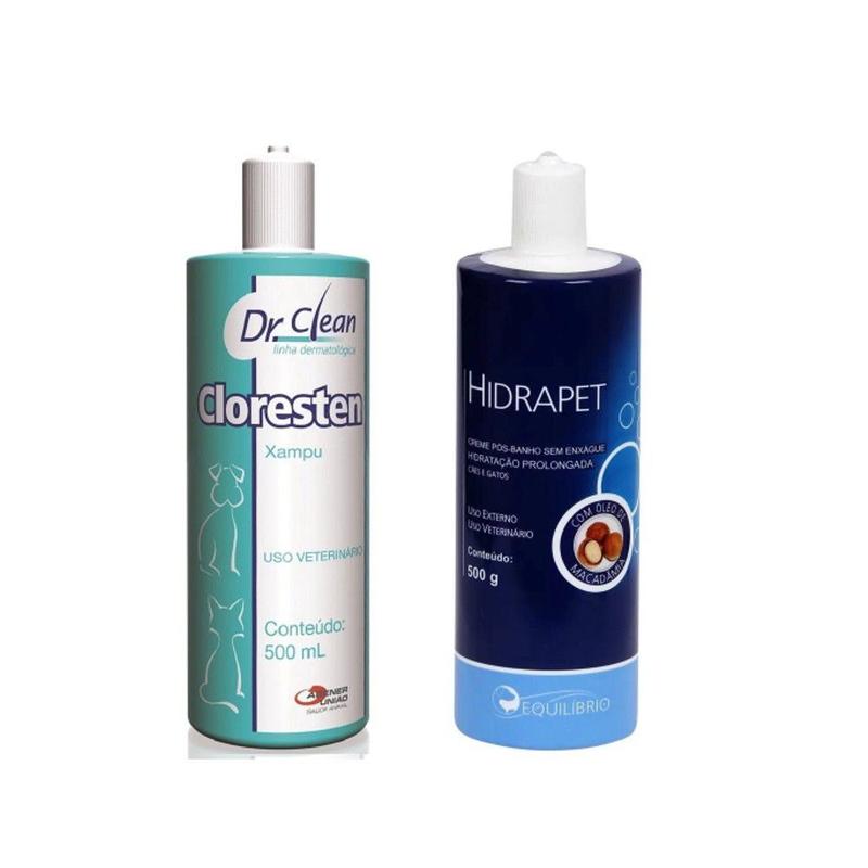 Kit Shampoo Dr.Clean Cloresten 500 ml + Hidrapet 500M - Agener - Outros ...