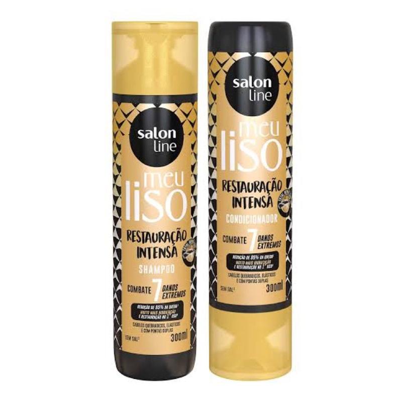 Kit Shampoo e Condicionador Restauração Intensa Meu Liso Salon Line ...