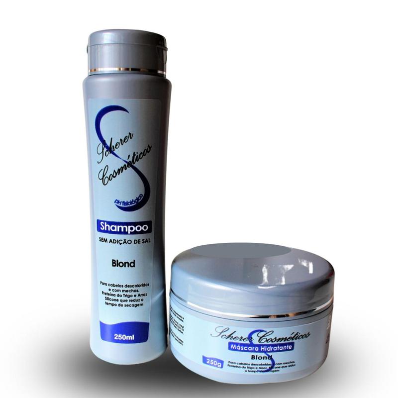 Kit Shampoo e Máscara Blond 250 ml Cada Recipiente - Scherer Cosméticos ...