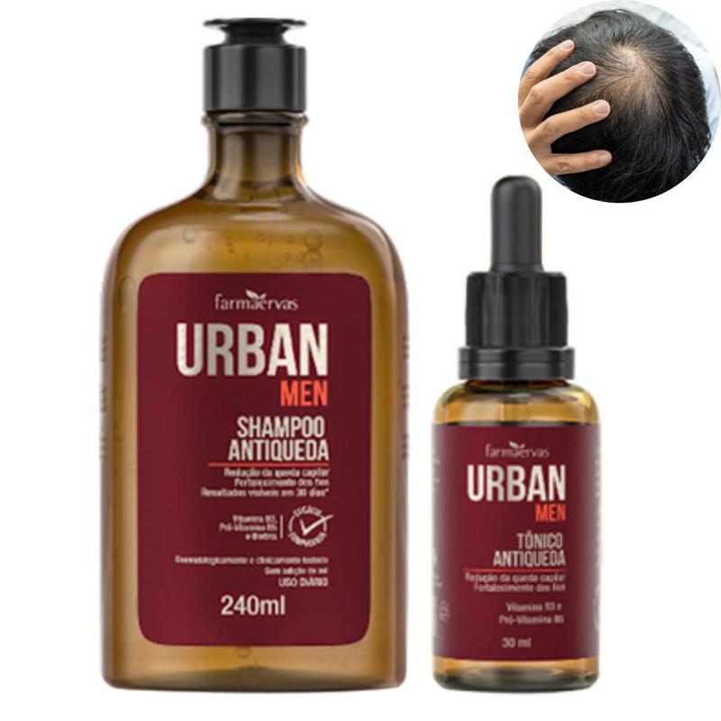 Kit Shampoo Masculino Redução Queda de Cabelo + Tônico Antiqueda Urban ...