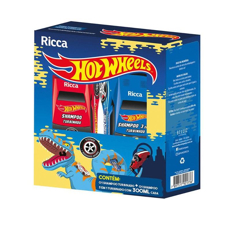 Kit Shampoo Ricca Shampoo 3 em1 Hot Wheels Turbinado 300ml - Shampoo ...