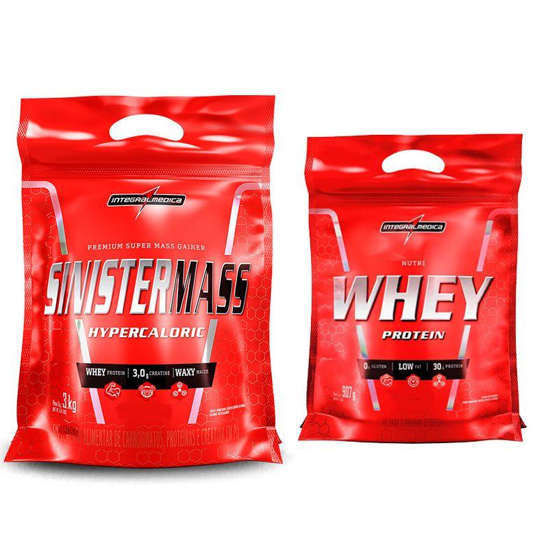 Kit Sinister Mass 3Kg + Nutri Whey 907g Refil Morango - IntegralMédica - Kit de Suplementos ...
