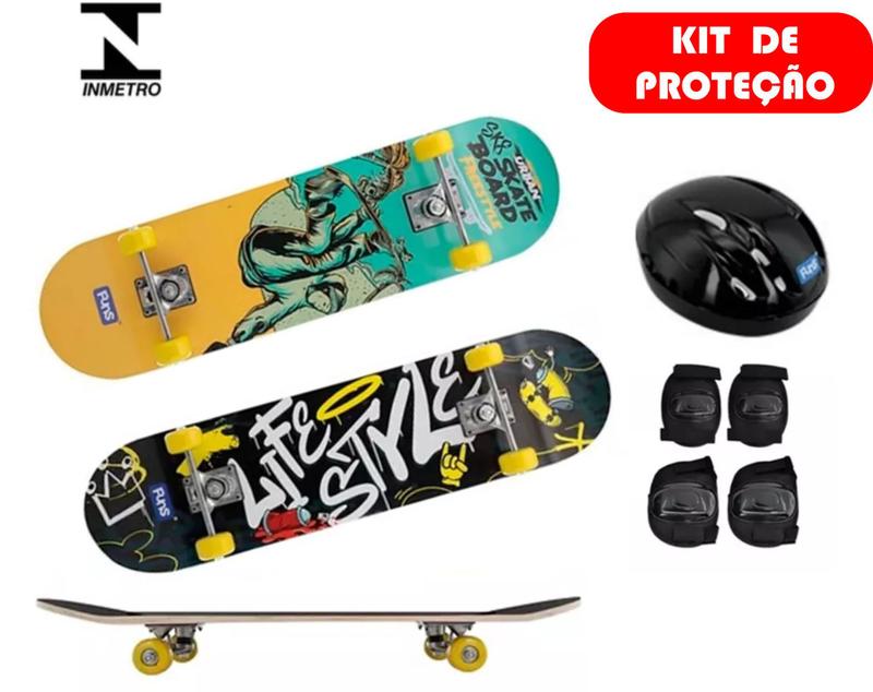 Kit Skate Infantil Completo Criança C Acessórios Proteção - Funs ...