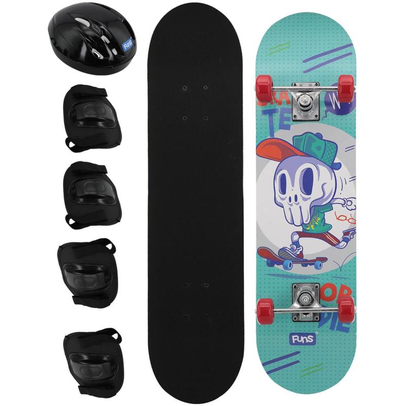 Kit Skate Infantil Juvenil Semi Profissional Até 50kg E Kit Proteção ...