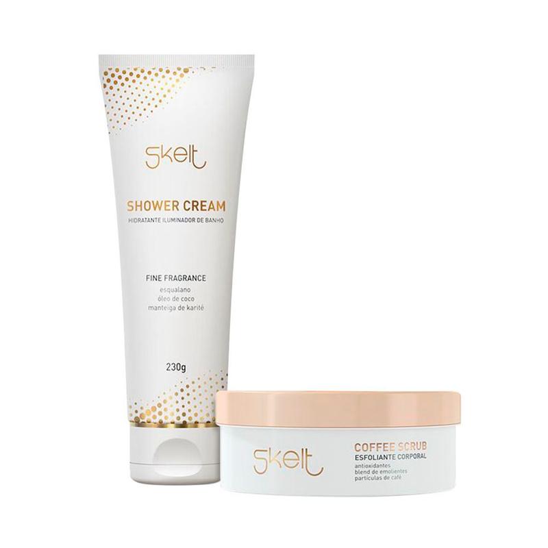 Kit Skelt Skin & Body Care Shower Cream Hidratante 230g Coffee Scrub ...