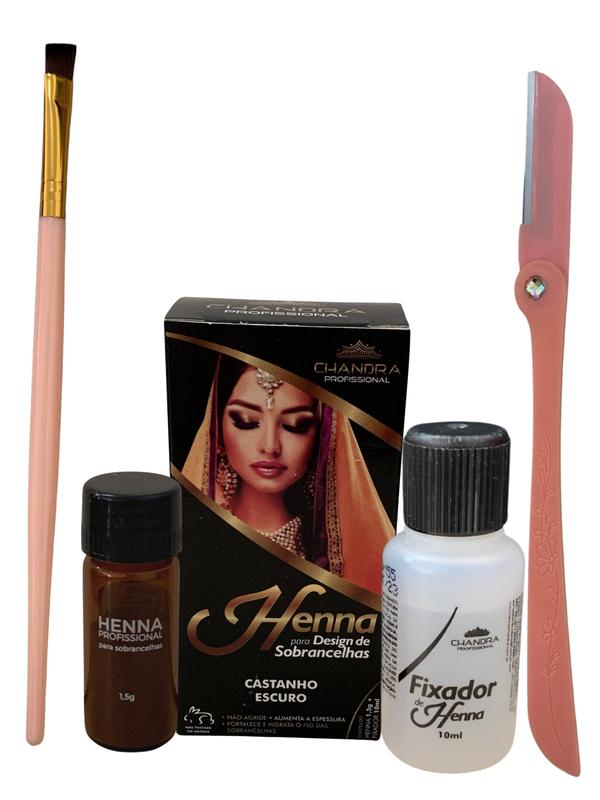 Kit sobrancelha profissional Henna Rena Designer pelo e pele Chandra ...