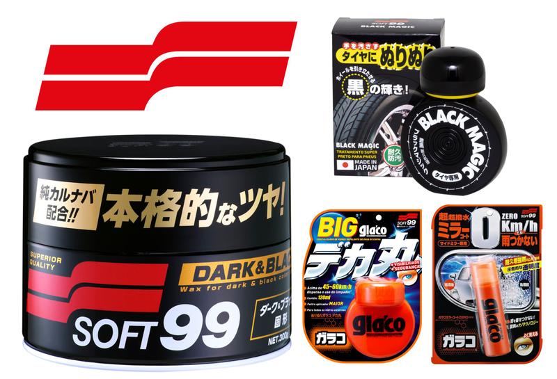 Kit Soft99 Cera Dark Black Big Glaco Black Magic Glaco Zero - Cera Automotiva - Magazine Luiza