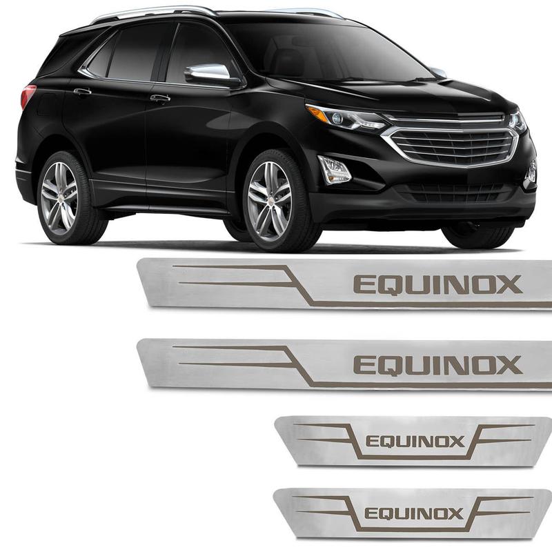 Kit Soleira Equinox 2018 2019 2020 Protetora Aço Inox Escovado com ...