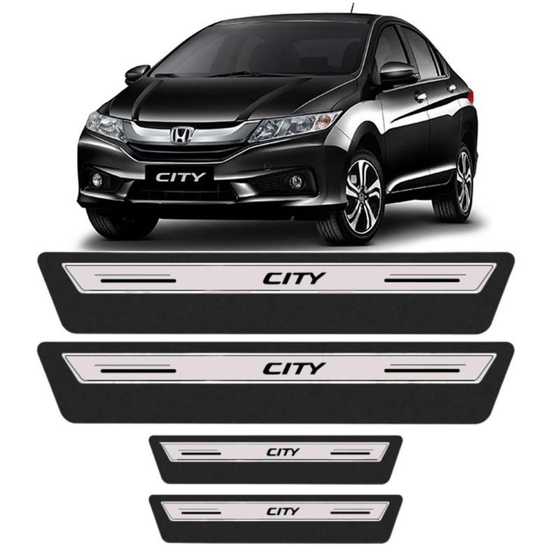 Kit Soleira Resinada Proteção Porta Honda City - Prata - Rvt - Soleira ...